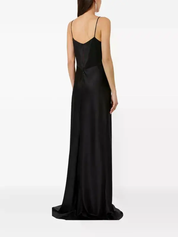 PIANOFORTE Satin Spaghetti Strap Maxi Dress