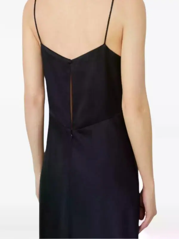 PIANOFORTE Satin Spaghetti Strap Maxi Dress