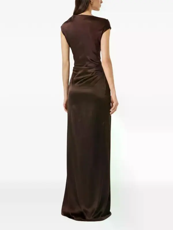 PIANOFORTE Ruched Satin-finish Maxi Dress