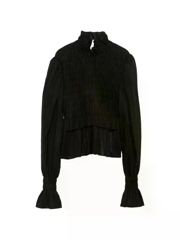 ANN DEMEULEMEESTER Smocked Ruffled Blouse