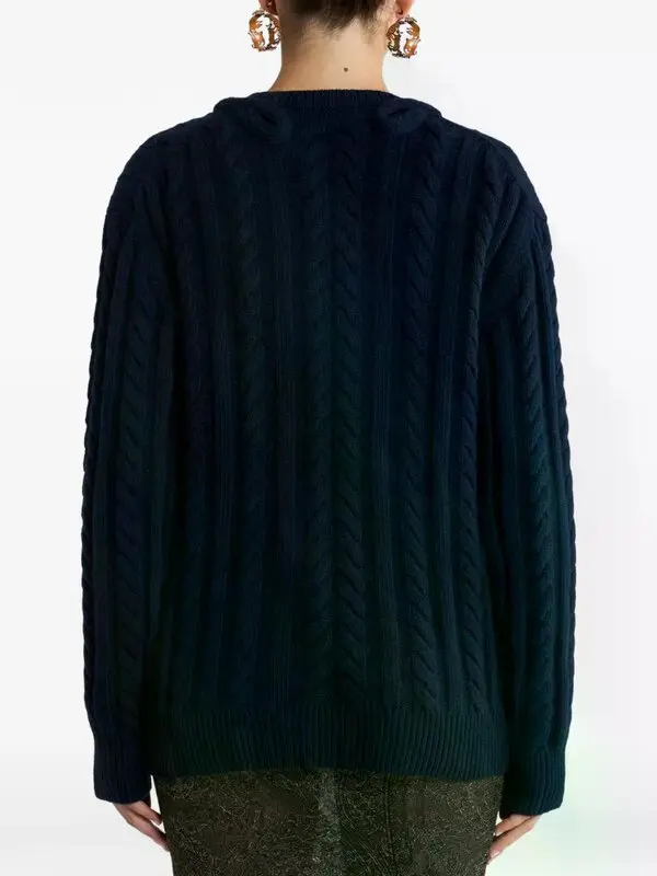 Etro Ribbed Wool-blend Sweater With Braided Detailing