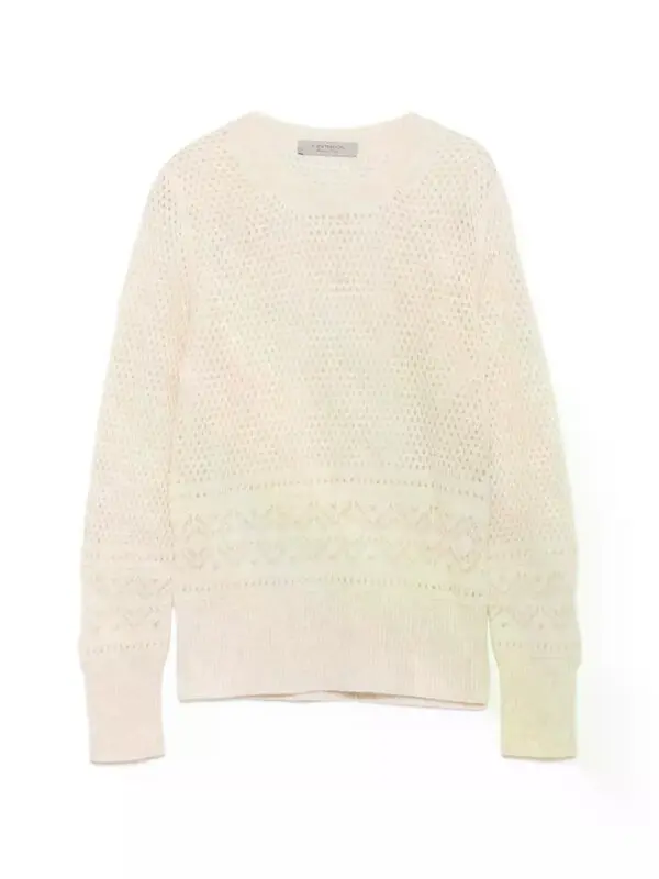 D.exterior Open-knit Pointelle Sweater - Neutrals