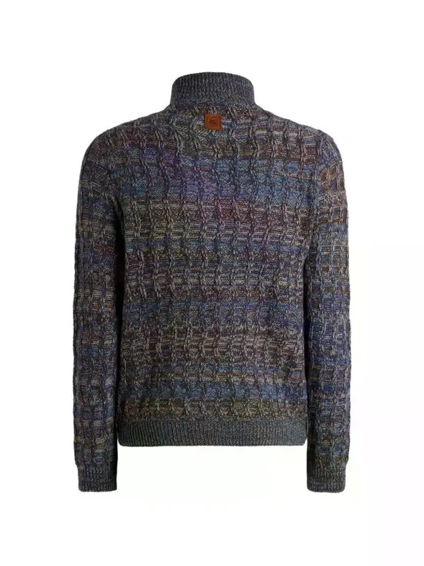 Etro Cable-knit Cashmere Sweater With Zip