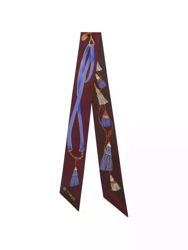 Etro Tassel-print Silk Scarf - Red