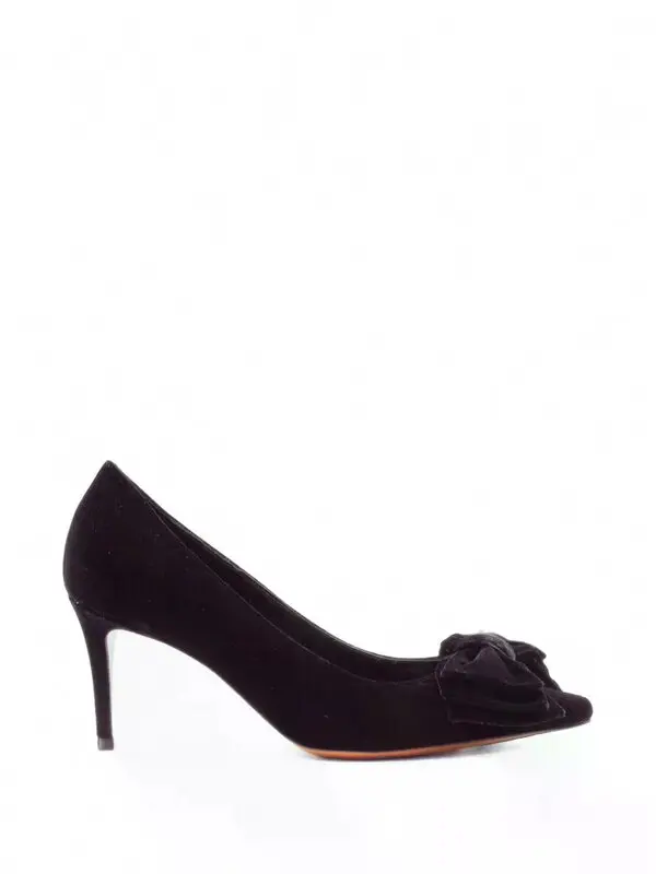 Roberto Festa Flowy Bow-detail Velvet Pumps - Black