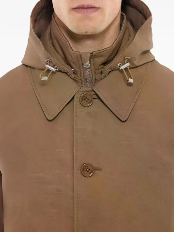 FURSAC Hooded Button-fastening Parka