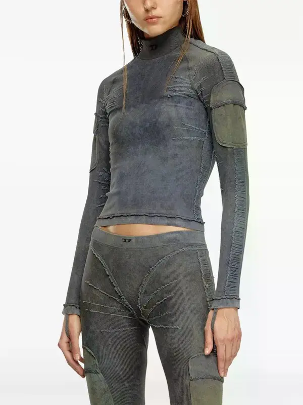 DIESEL® Awtee-ashley-wt04 Distressed Panelled T-shirt