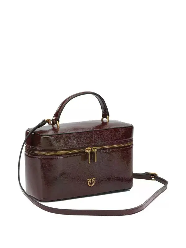 Pinko Leather Vanity Case With Love Birds Plaque And Top Handle