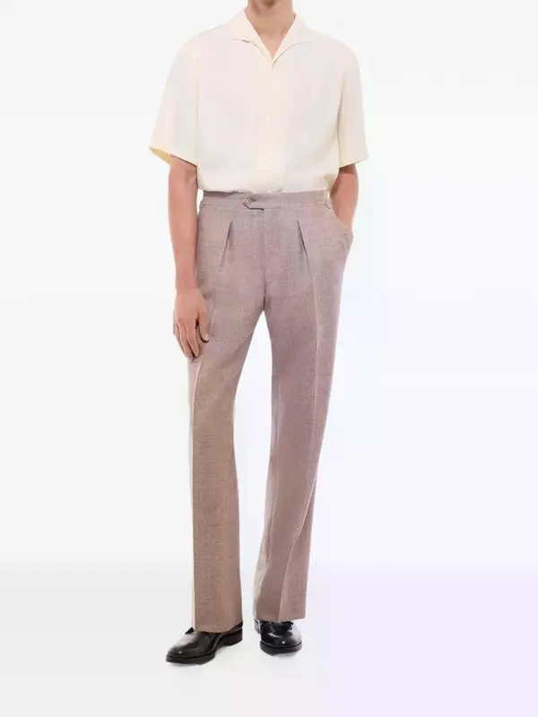 FURSAC Herringbone-pattern Wool Trousers