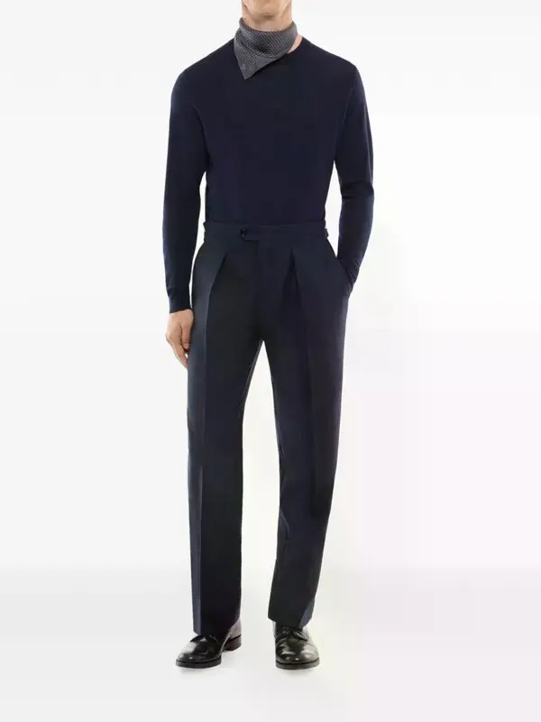FURSAC Herringbone Pleated Tailored Trousers