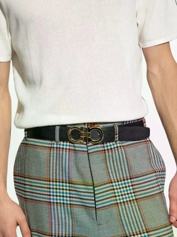 FERRAGAMO Gancini Leather Reversible Belt