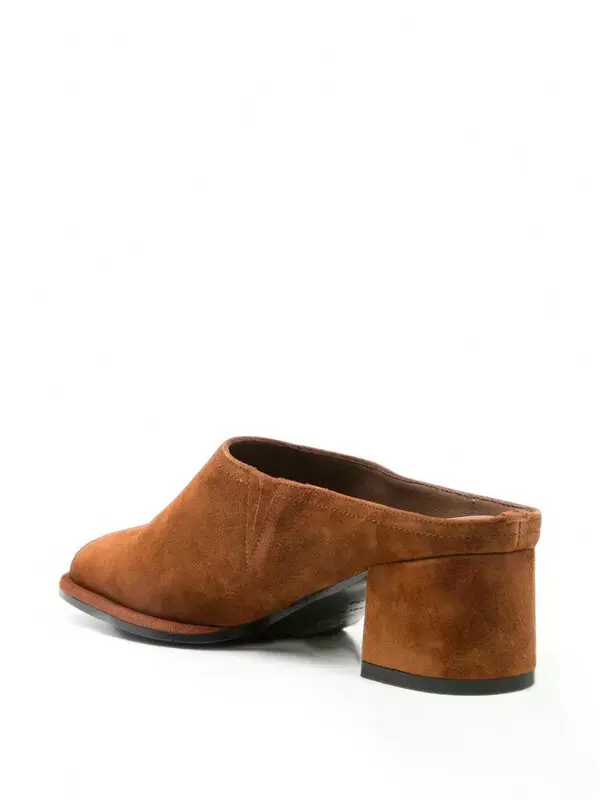 LINDA BAUMANN Suede Block-heel Mules