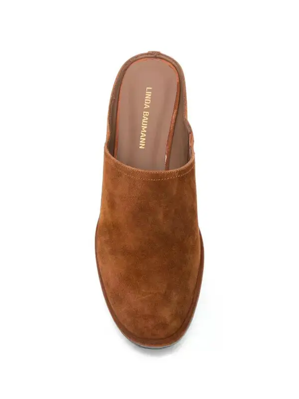 LINDA BAUMANN Suede Block-heel Mules