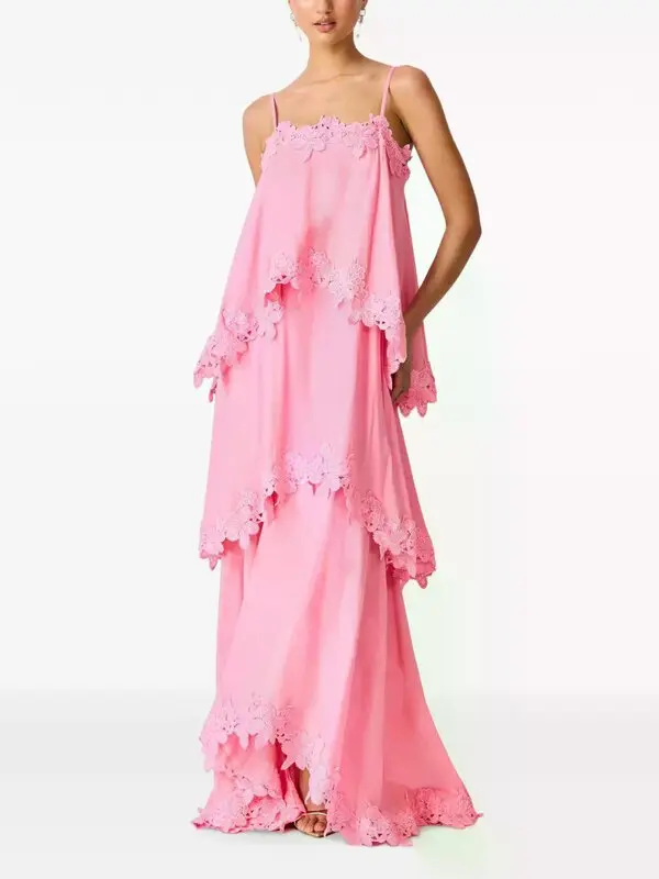 ELLIATT Lace-trim Tiered Maxi Dress