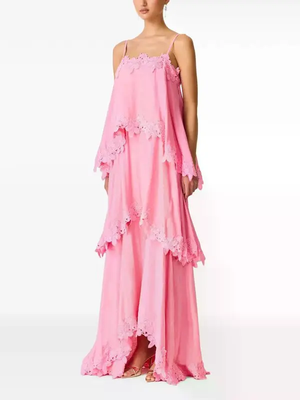 ELLIATT Lace-trim Tiered Maxi Dress