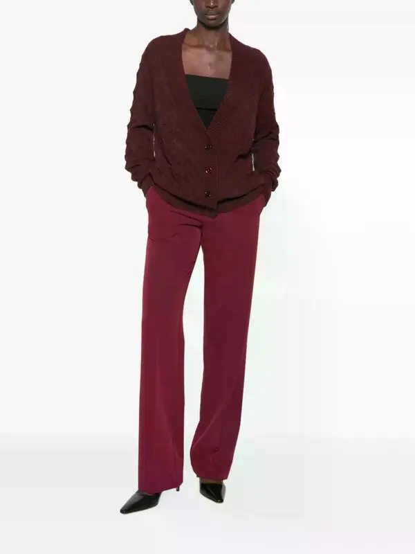 Ermanno Scervino Cable-knit Cardigan With Pointelle Detailing