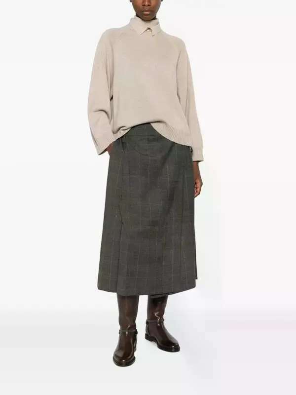 Brunello Cucinelli High-neck Raglan-sleeved Sweater - Neutrals