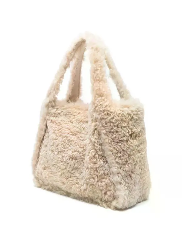 Stella McCartney Faux-shearling Tote Bag With Logo