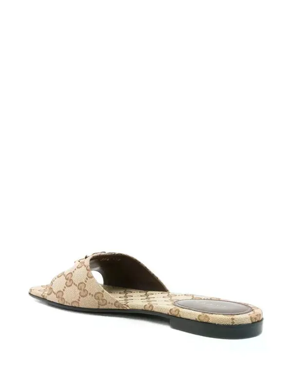 Gucci Double G Canvas Slip-on Sandals