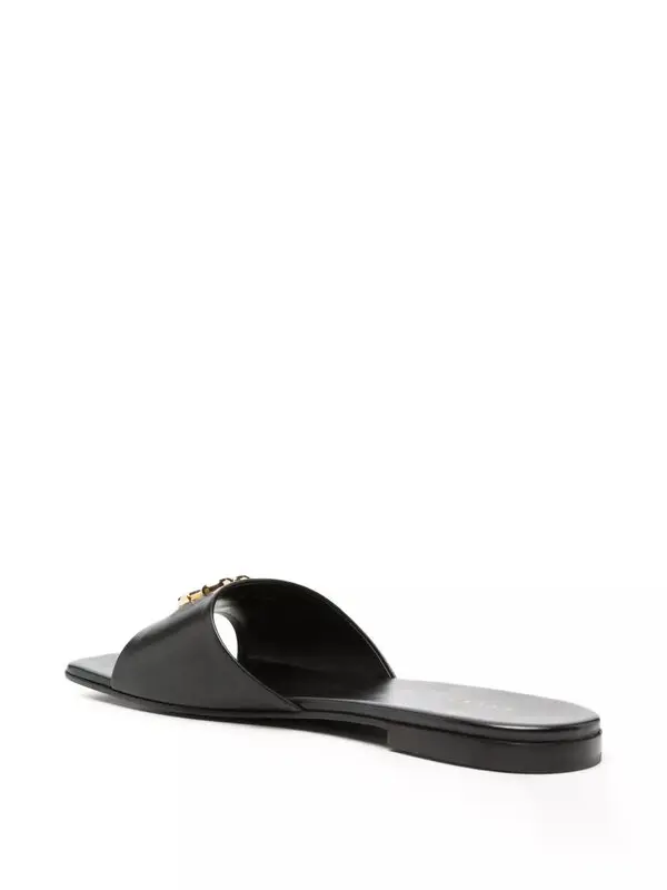Gucci Double G Leather Flat Sandals