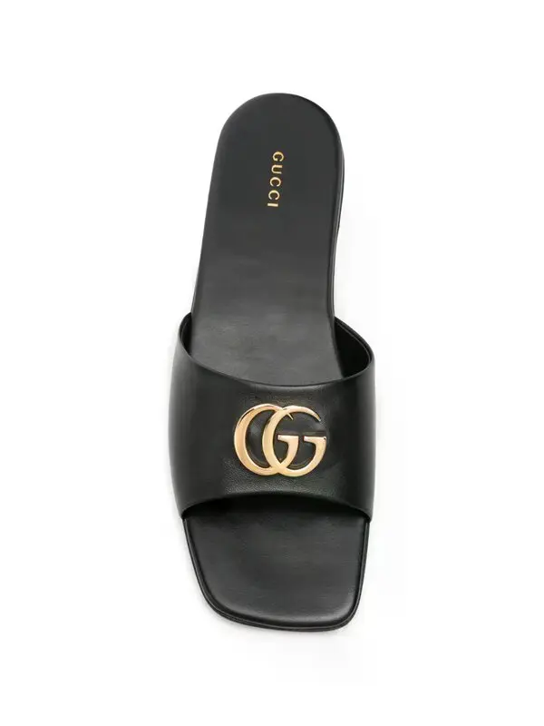 Gucci Double G Leather Flat Sandals