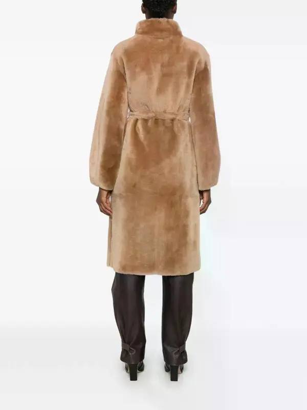 SUPREMA Belted Shearling Coat