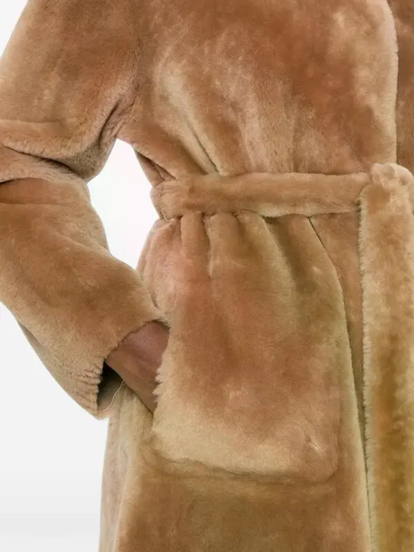 SUPREMA Belted Shearling Coat