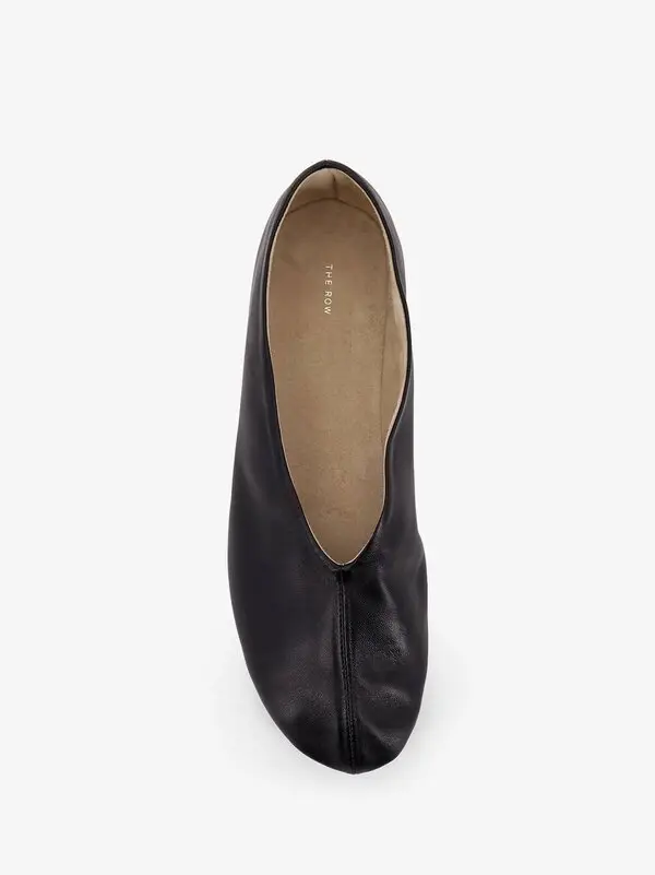 THE ROW Stella Slipper Leather Ballerinas - Black