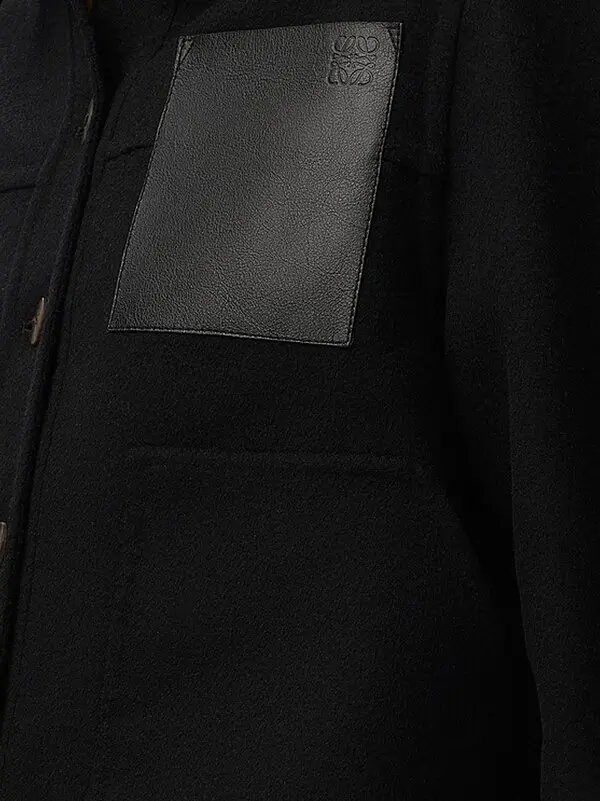 Loewe Wool And Cashmere Workwear Jacket With Monogram Leather Detail