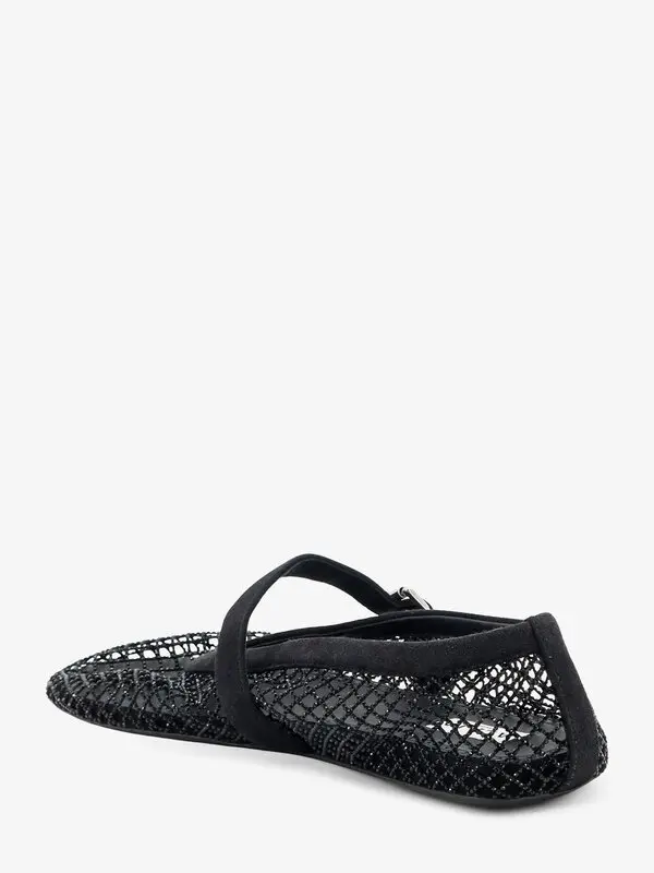 Alaïa Flat Mesh Ballet Flats With Rhinestone Detail