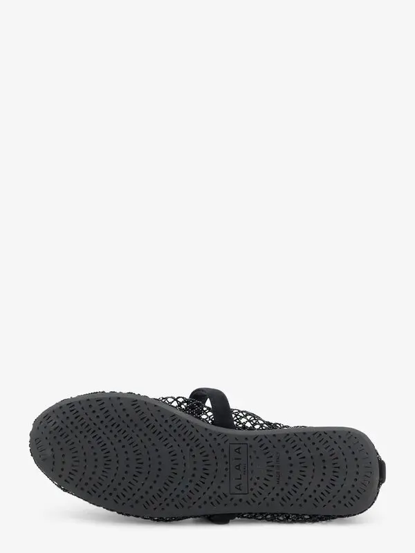Alaïa Flat Mesh Ballet Flats With Rhinestone Detail