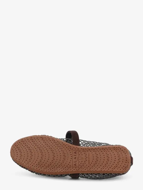 Alaïa Flat Mesh Ballet Flats With Rhinestone Detail