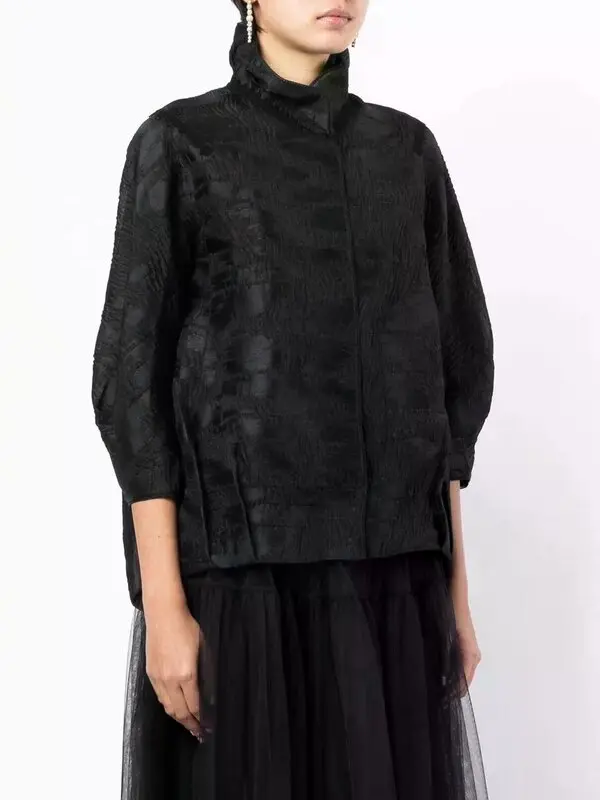 Shiatzy Chen Full-jacquard Stand-up Collar Jacket