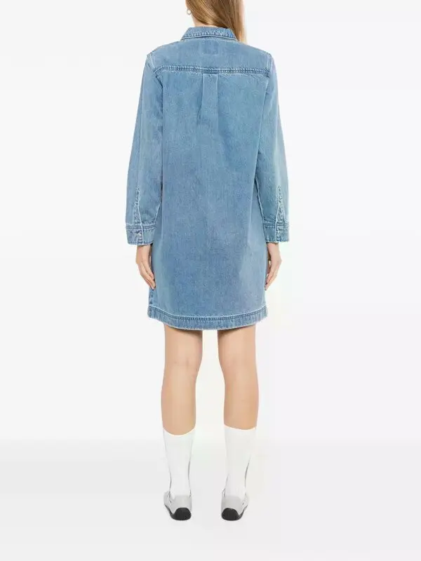 AGNES B. Logo-embroidered Dress - Blue