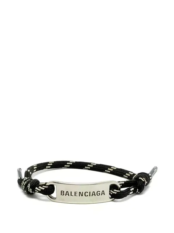 Balenciaga Logo-engraved Bracelet - Silver
