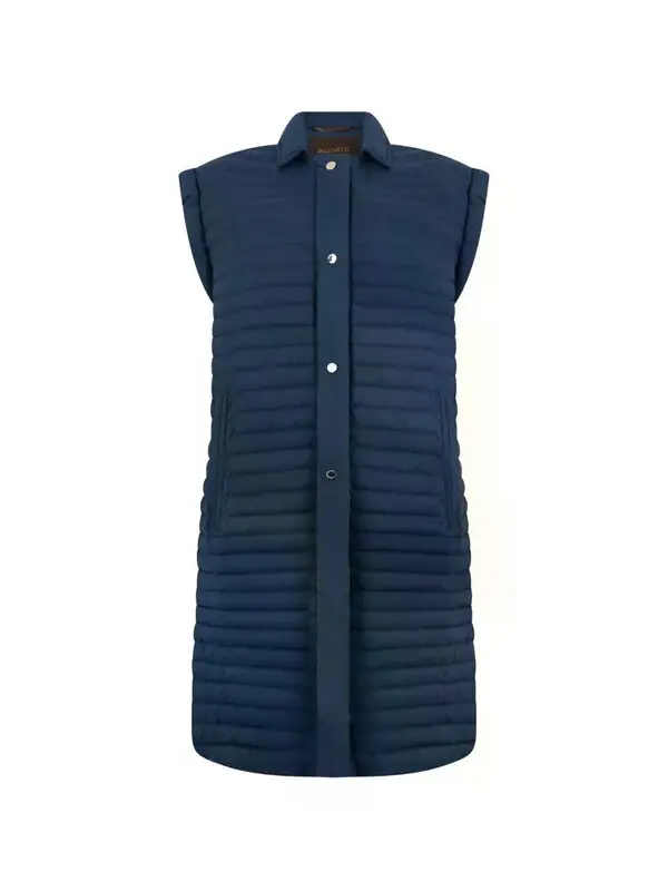 MOORER Quilted Sleeveless Jacket - Blue
