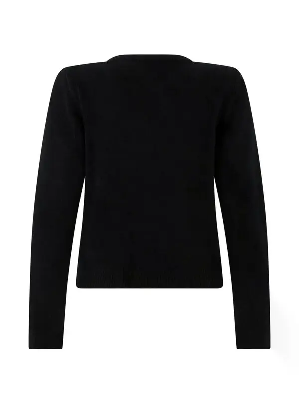 Alberta Ferretti Slogan Intarsia Crew Neck Sweater
