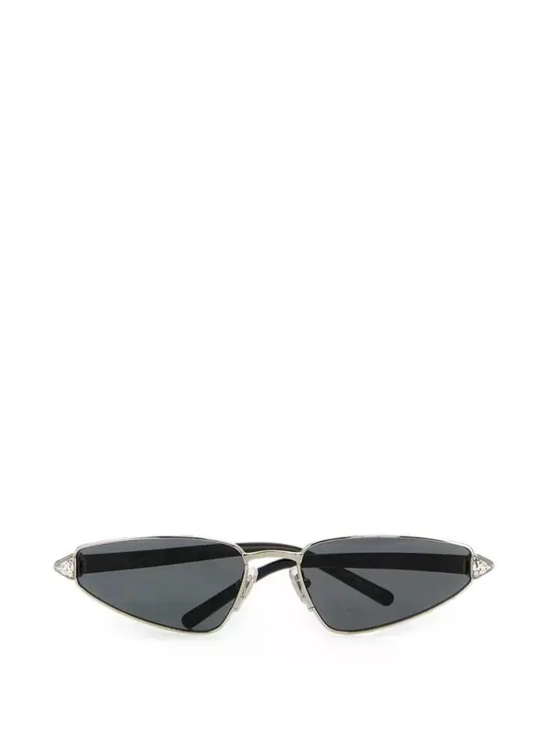 Valentino Garavani Crystal-embellished Geometric-frame Sunglasses - Silver