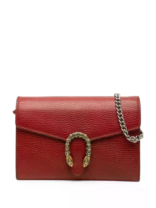 Gucci 2016-2026 Calfskin Dionysus Wallet On Chain Crossbody Bag - Red