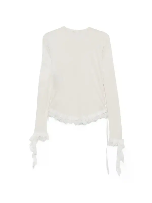 ANN DEMEULEMEESTER Lace Trim T-shirt