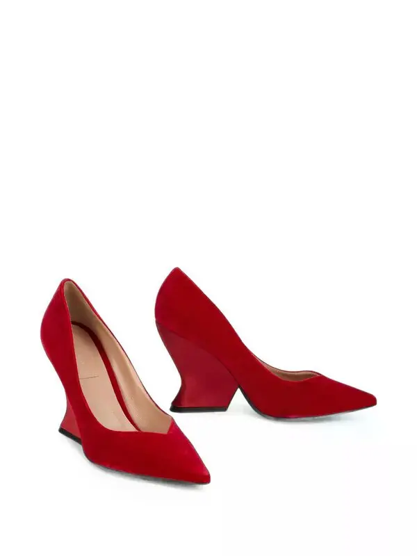 Alberta Ferretti Pointed-toe Geometric-heel Pumps
