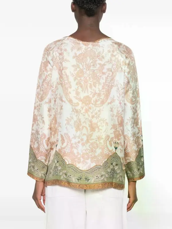 PIERRE-LOUIS MASCIA Silk-blend Floral Print Blouse