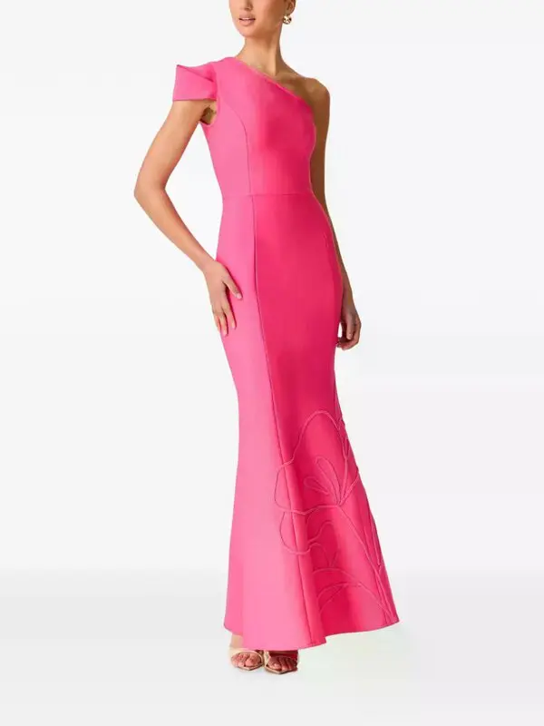 ELLIATT One-shoulder Floral Embroidered Maxi Dress - Pink