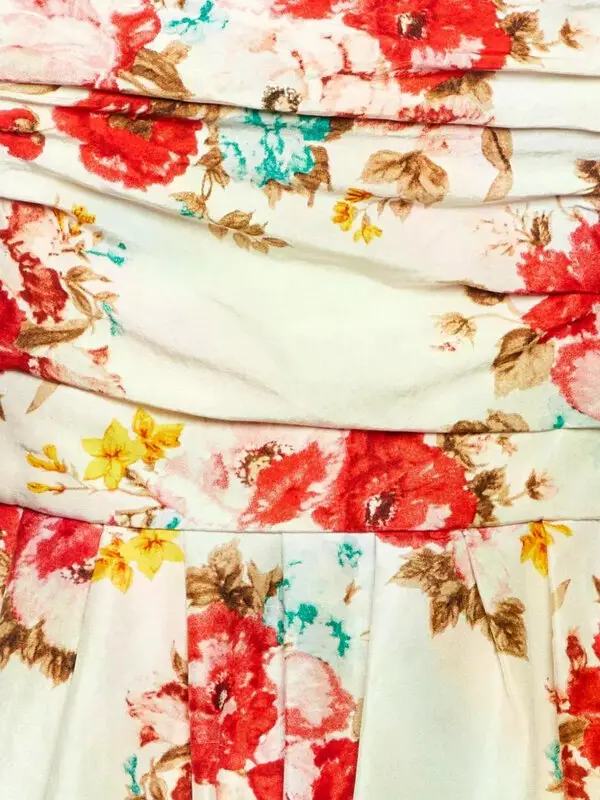 Alice + Olivia Floral Print Sleeveless Pleated Dress