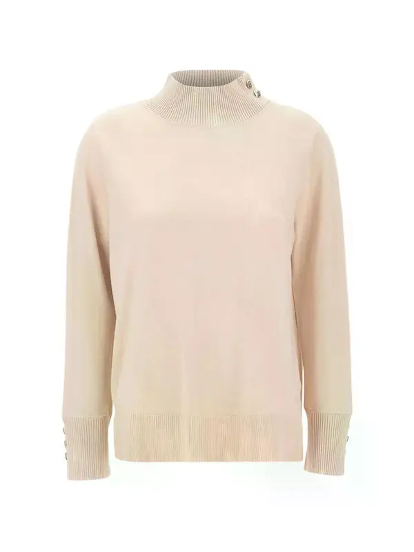 ELENA MIRÒ High Neck Knit With Logo Button Detail