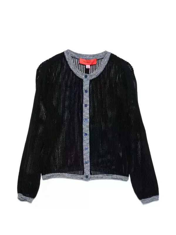 Eckhaus Latta Mesh-knit Contrast Trim Cardigan - Black