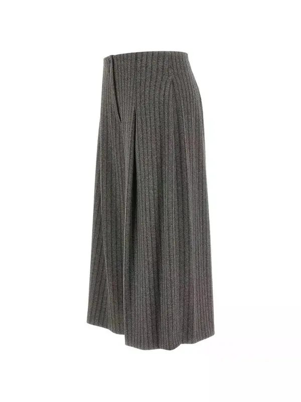 ELENA MIRÒ Striped Knee-length Shorts With Button Closure