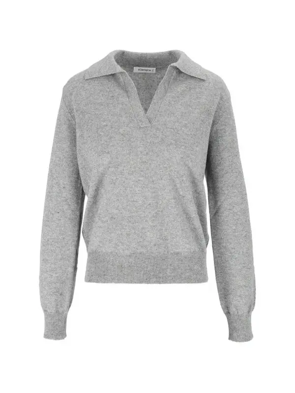 KANGRA Open-collar Long-sleeve Sweater