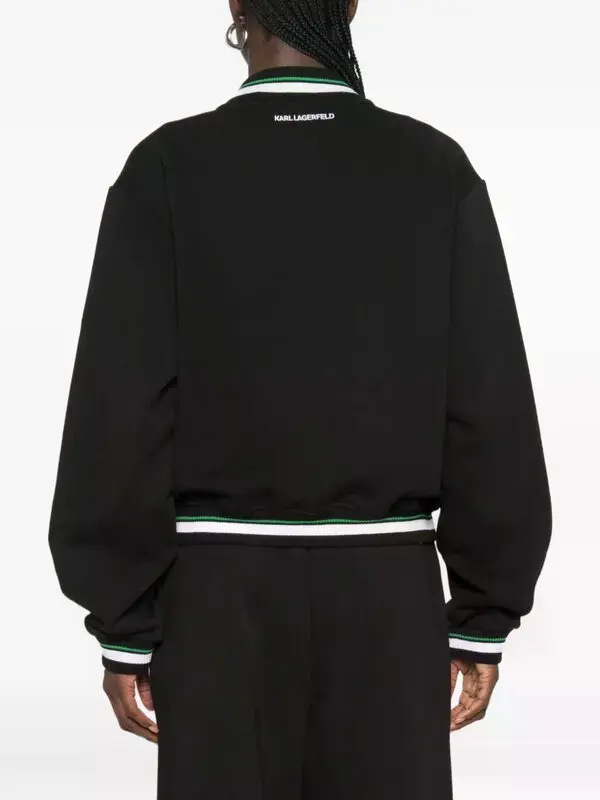 Karl Lagerfeld Striped-trim Bomber Jacket