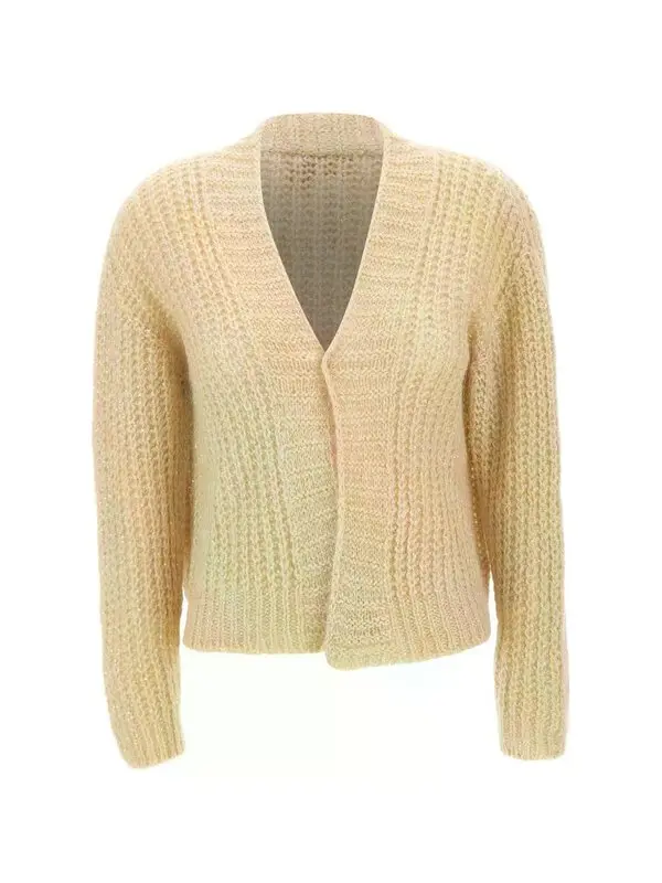 KAOS Sequined Open-knit Cardigan - Neutrals